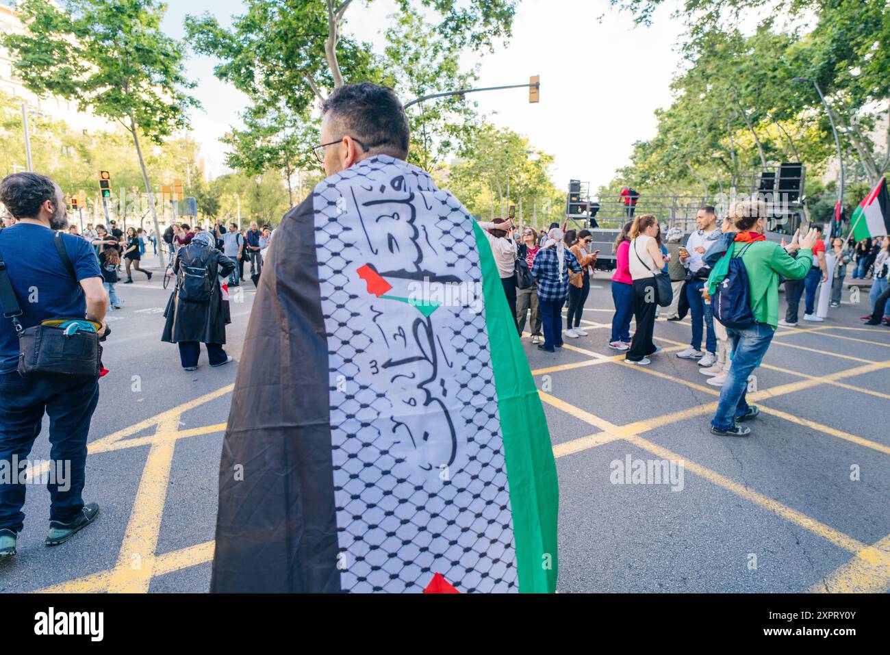 barcelona, spain - 7 May 2024: Attending a peaceful demonstration ...