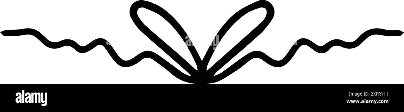 Hand drawn curly divider icon vector illustration design element of ...