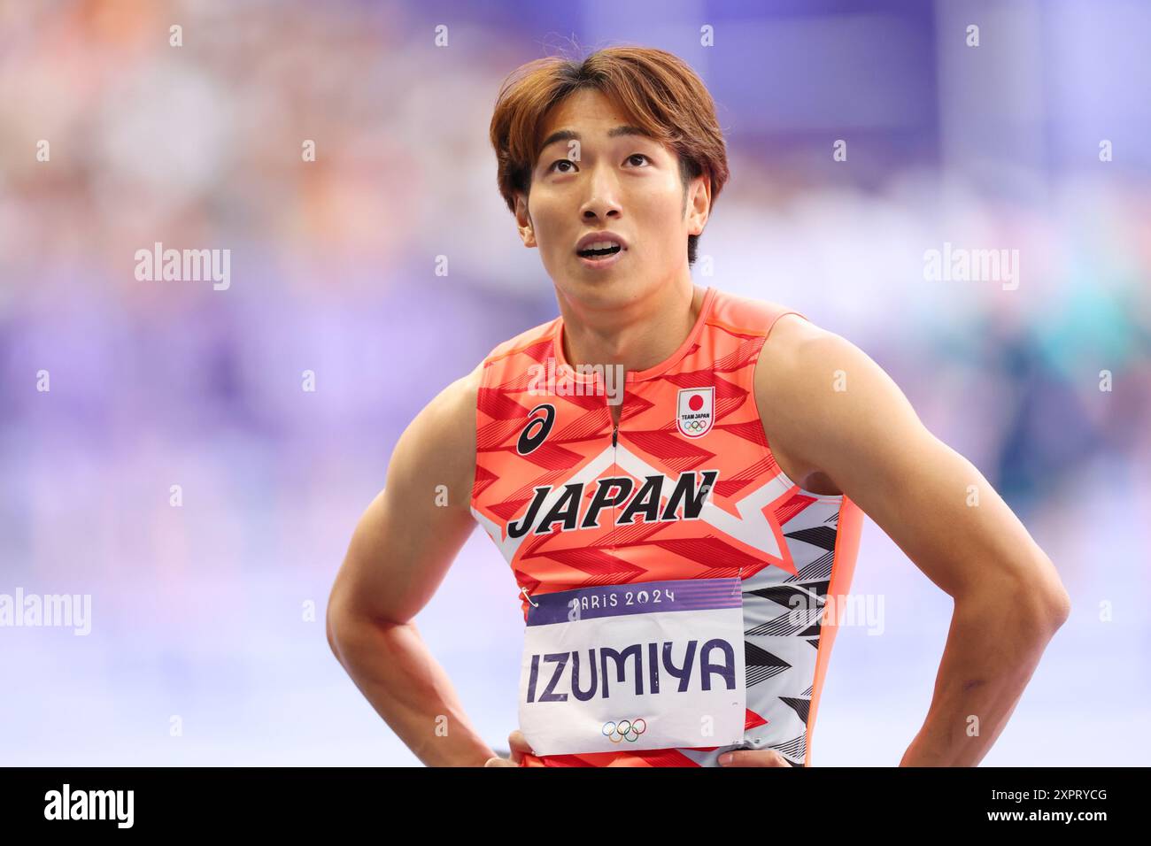 Saint-Denis, France. 7th Aug, 2024. Shunsuke Izumiya (JPN) Athletics : Men's 110m Hurdles Semi ...