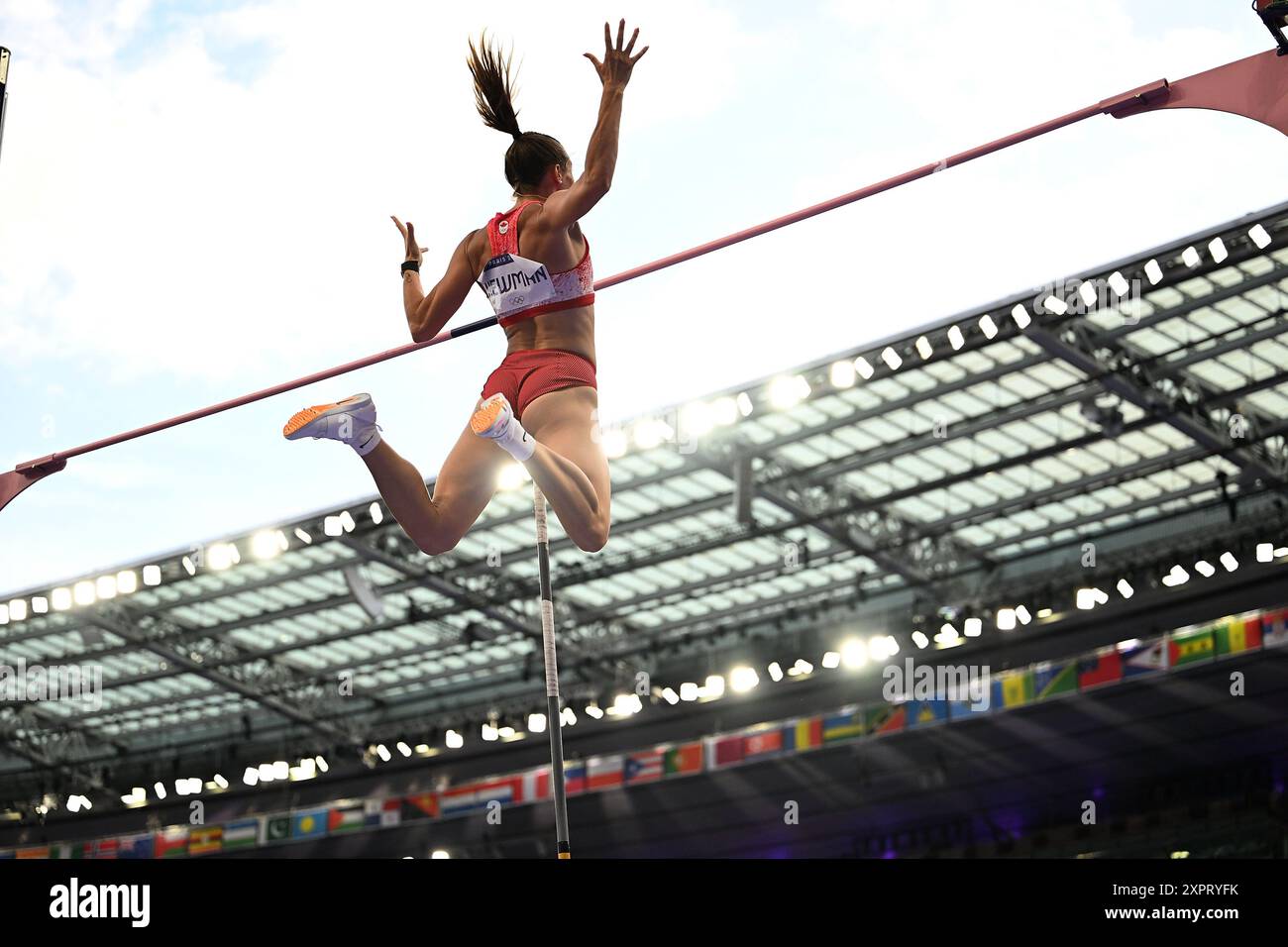 Paris, France. 7th Aug, 2024. Alysha Newman of Canada competes during ...