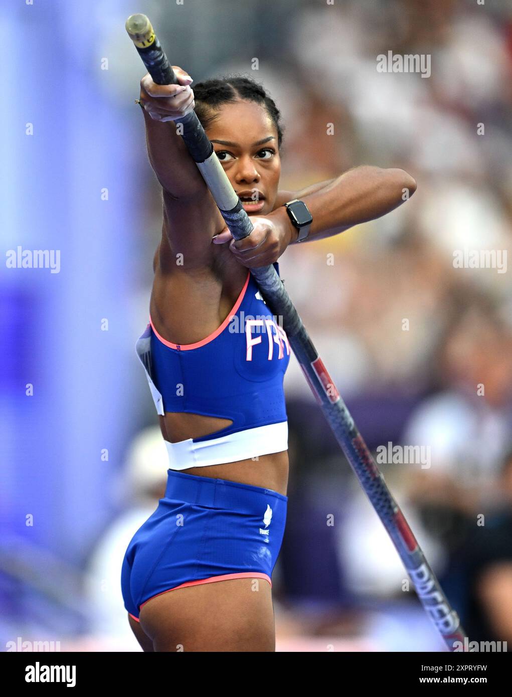 Paris, France. 7th Aug, 2024. Marie-Julie Bonnin of France reacts ...