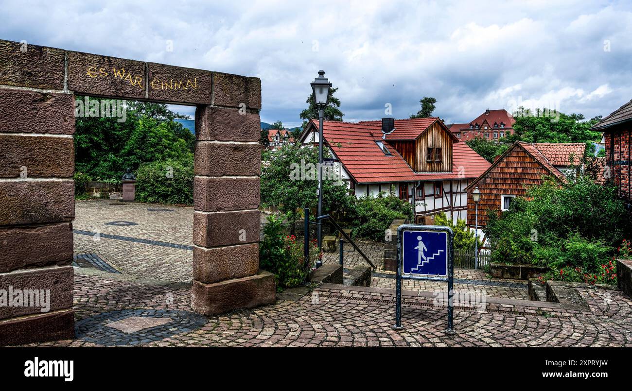View from the Märchenplatz to half-timbered houses in the ...