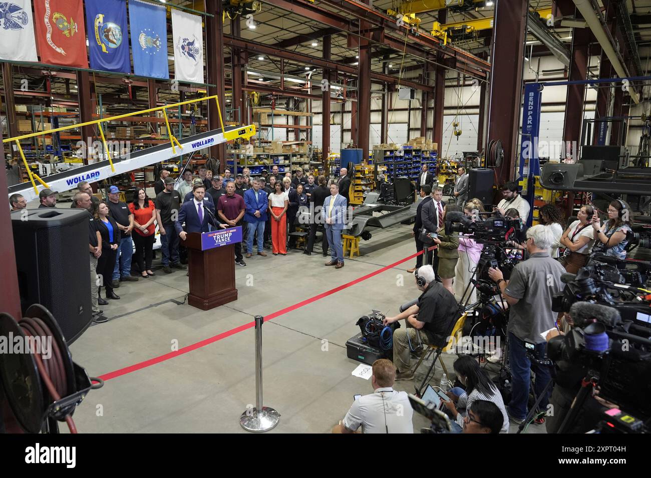 Republican vice presidential nominee Sen. JD Vance, R-Ohio, speaks at a ...
