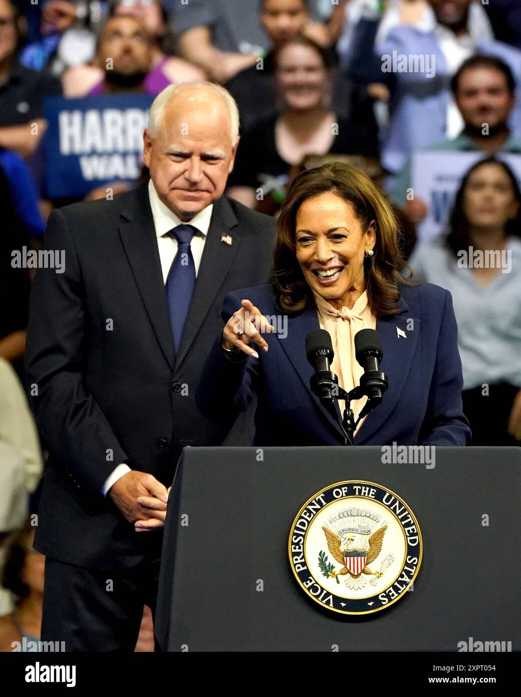 Pa. 06th Aug, 2024. Tim Walz, Kamala Harris at a public appearance for ...