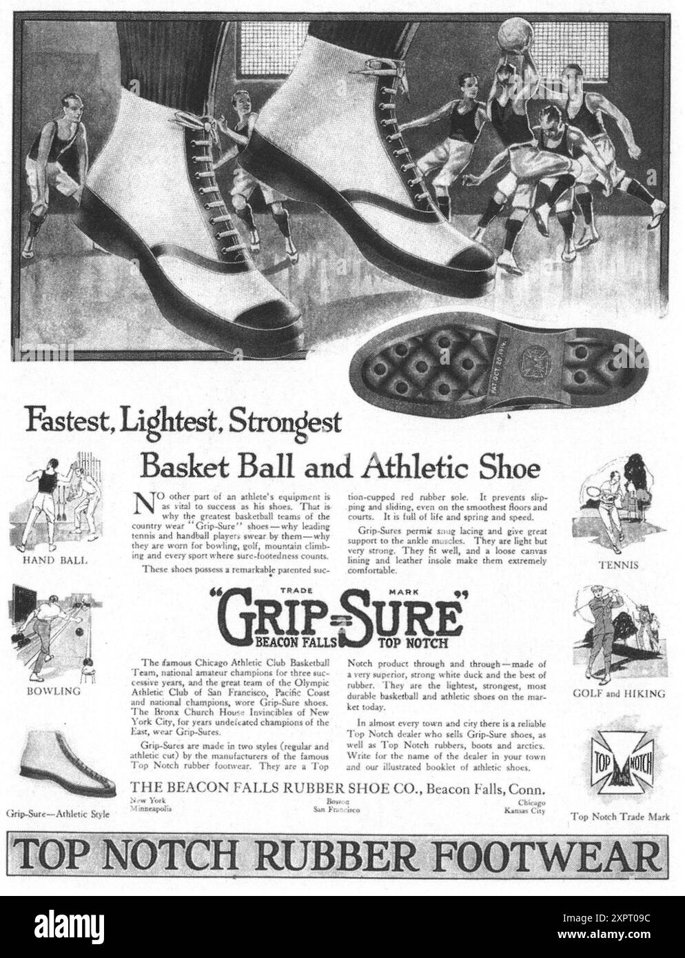 1918 Beacon Falls Rubber Shoes ad Stock Photo - Alamy