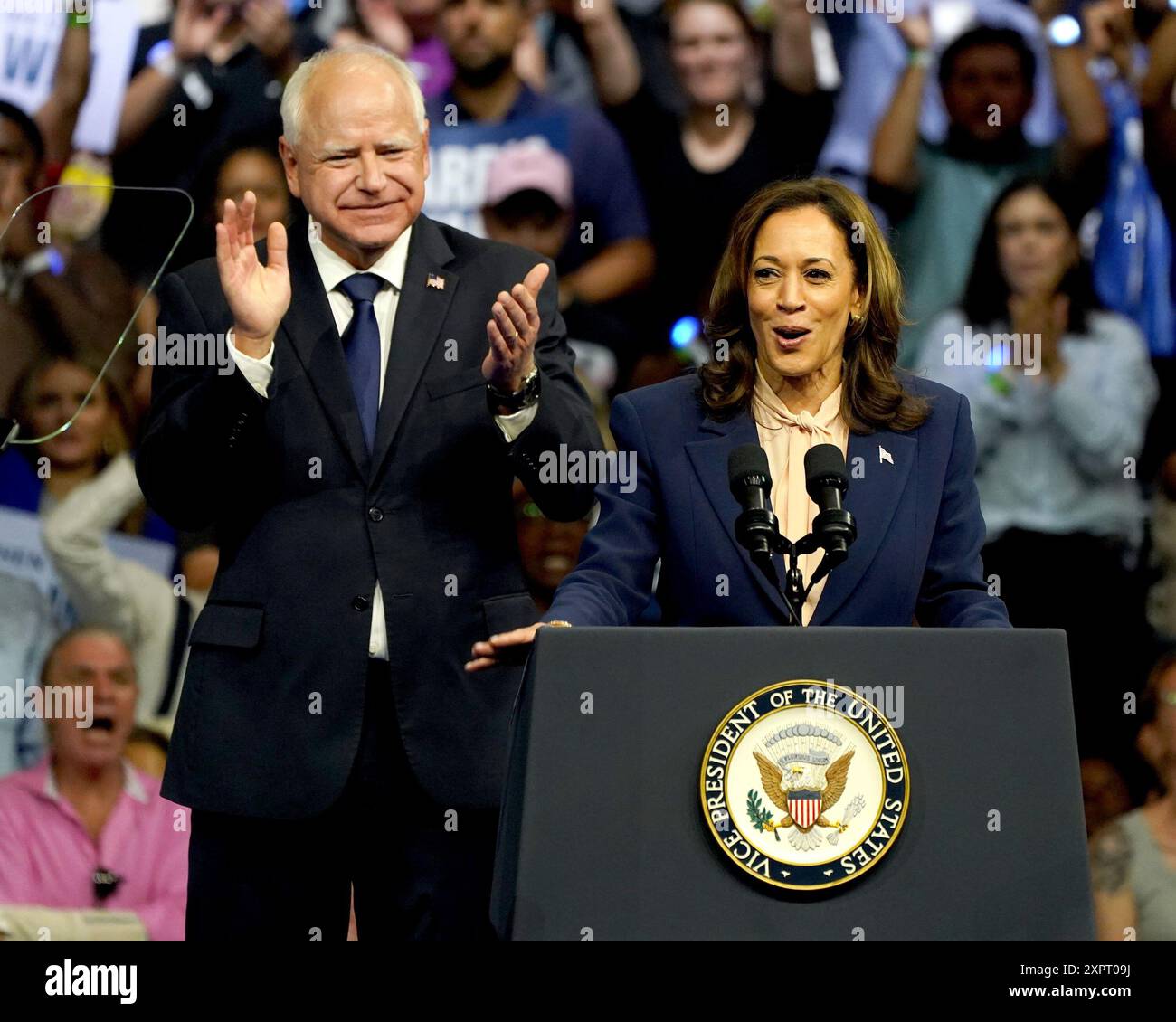 Pa. 06th Aug, 2024. Tim Walz, Kamala Harris at a public appearance for ...