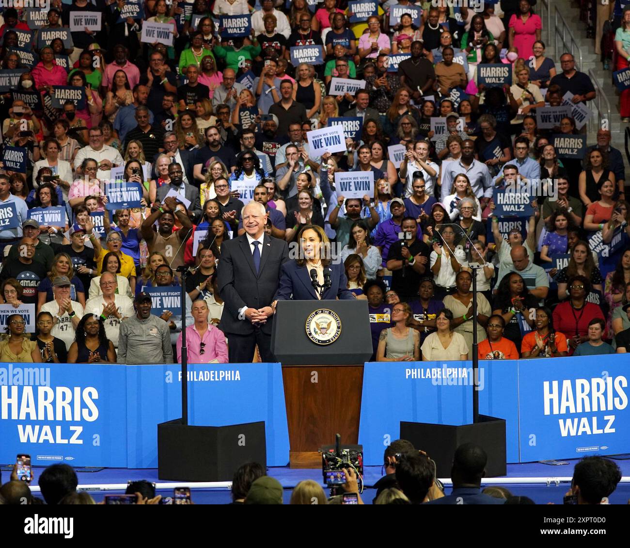 Pa. 06th Aug, 2024. Tim Walz, Kamala Harris at a public appearance for ...