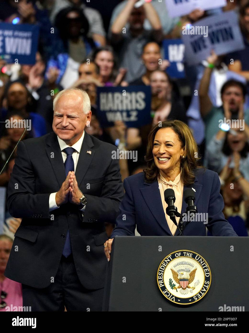 Pa. 06th Aug, 2024. Tim Walz, Kamala Harris at a public appearance for ...