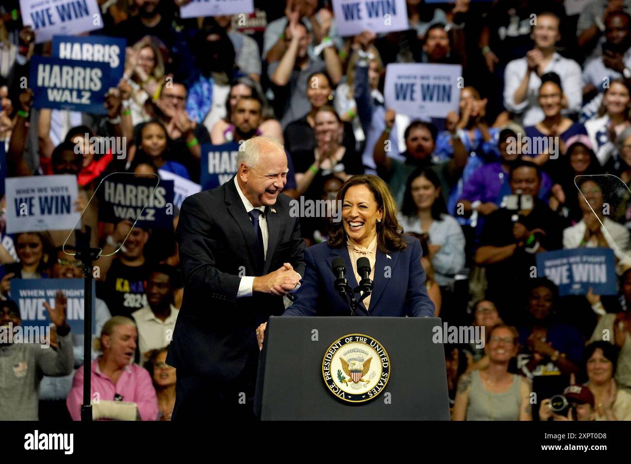 Pa. 06th Aug, 2024. Tim Walz, Kamala Harris at a public appearance for ...