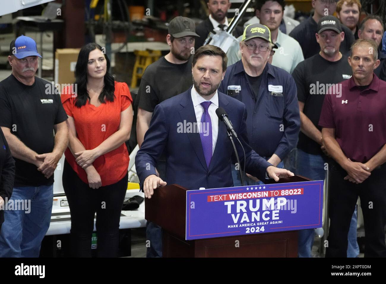 Republican vice presidential nominee Sen. JD Vance, R-Ohio, speaks at a ...