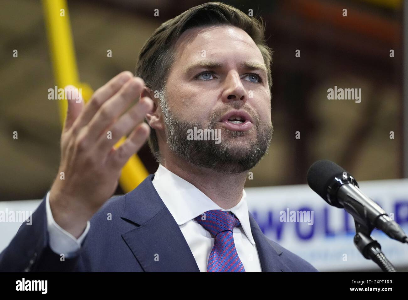 Republican vice presidential nominee Sen. JD Vance, R-Ohio, speaks at a ...