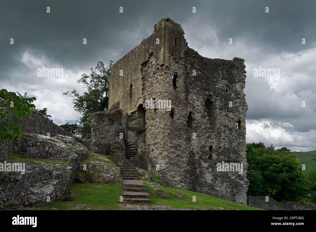 Peveril Castle is a ruined 11th-century castle overlooking the village ...