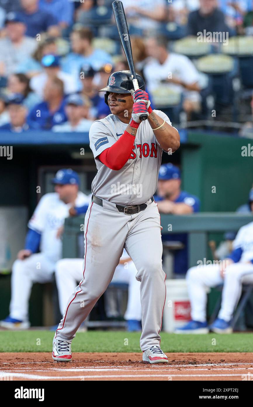 August 6, 2024: Boston Red Sox third baseman Rafael Devers (11) bats ...