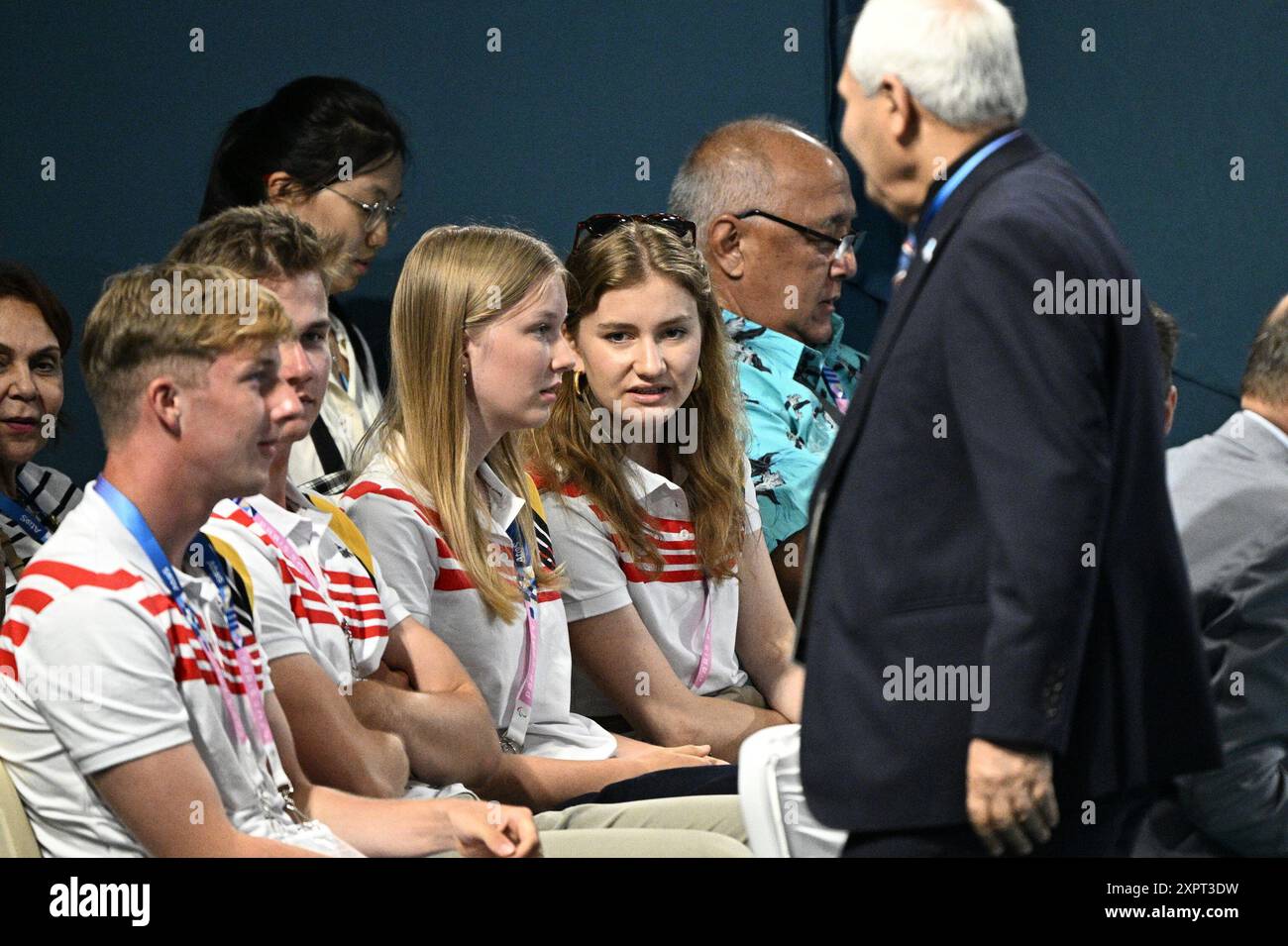 L-R, Prince Emmanuel, Prince Gabriel, Princess Eleonore and Crown Princess Elisabeth attend the ...