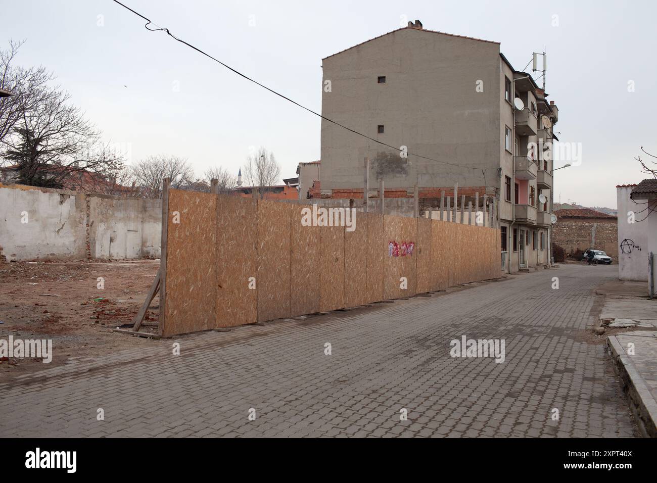 An image of an urban construction site in Edirne, Turkey, captured in ...
