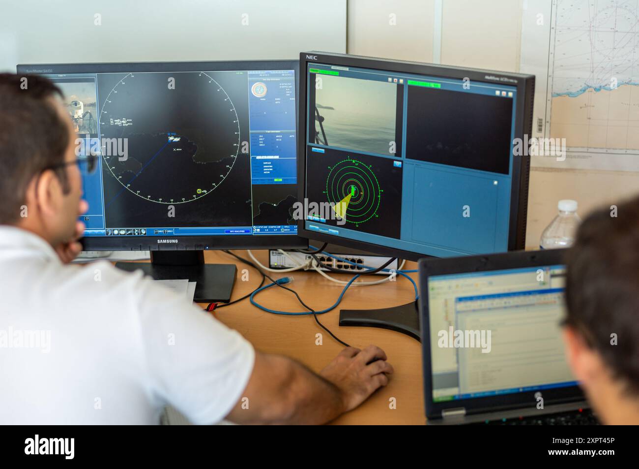 Monitoring station tracking data from an unmanned sea vehicle using ...