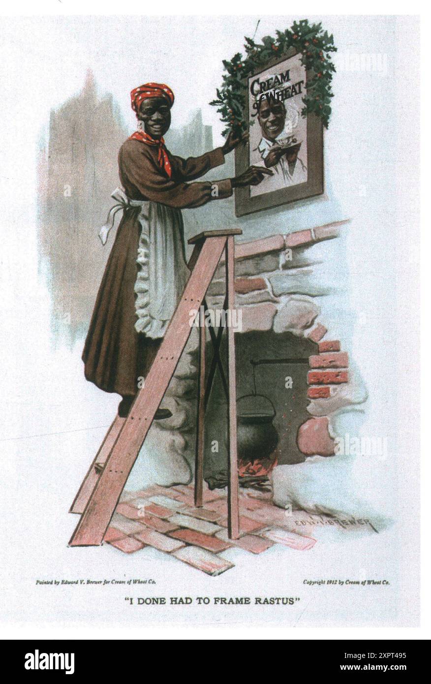 1912 Cream of Wheat ad - Edward V Brewer artwork - "I done had to frame ...