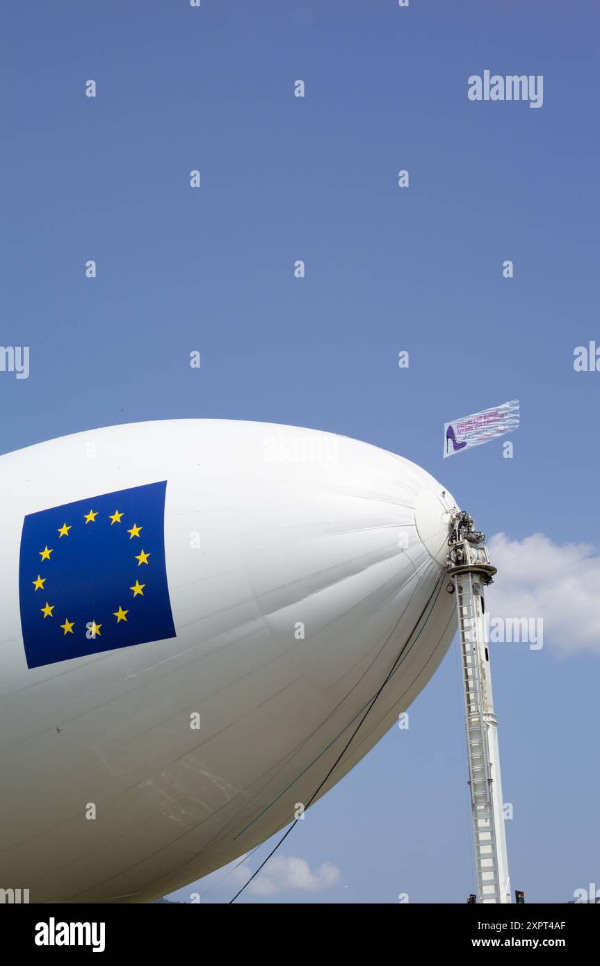 The Utility airship Zeppelin NT, a class of helium-filled airships, is ...