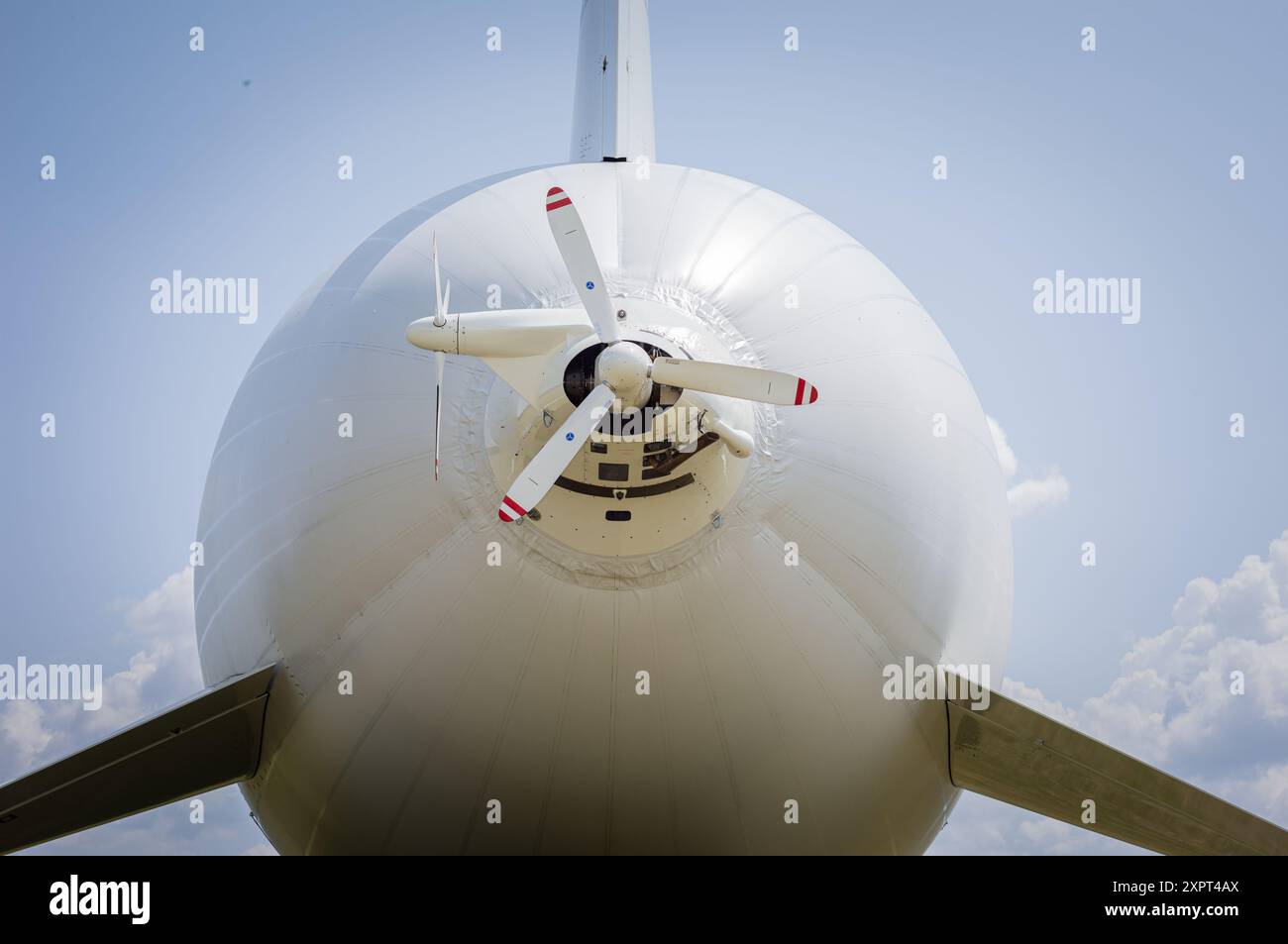 Close-up view of the rear propeller arrangement of the Utility airship ...
