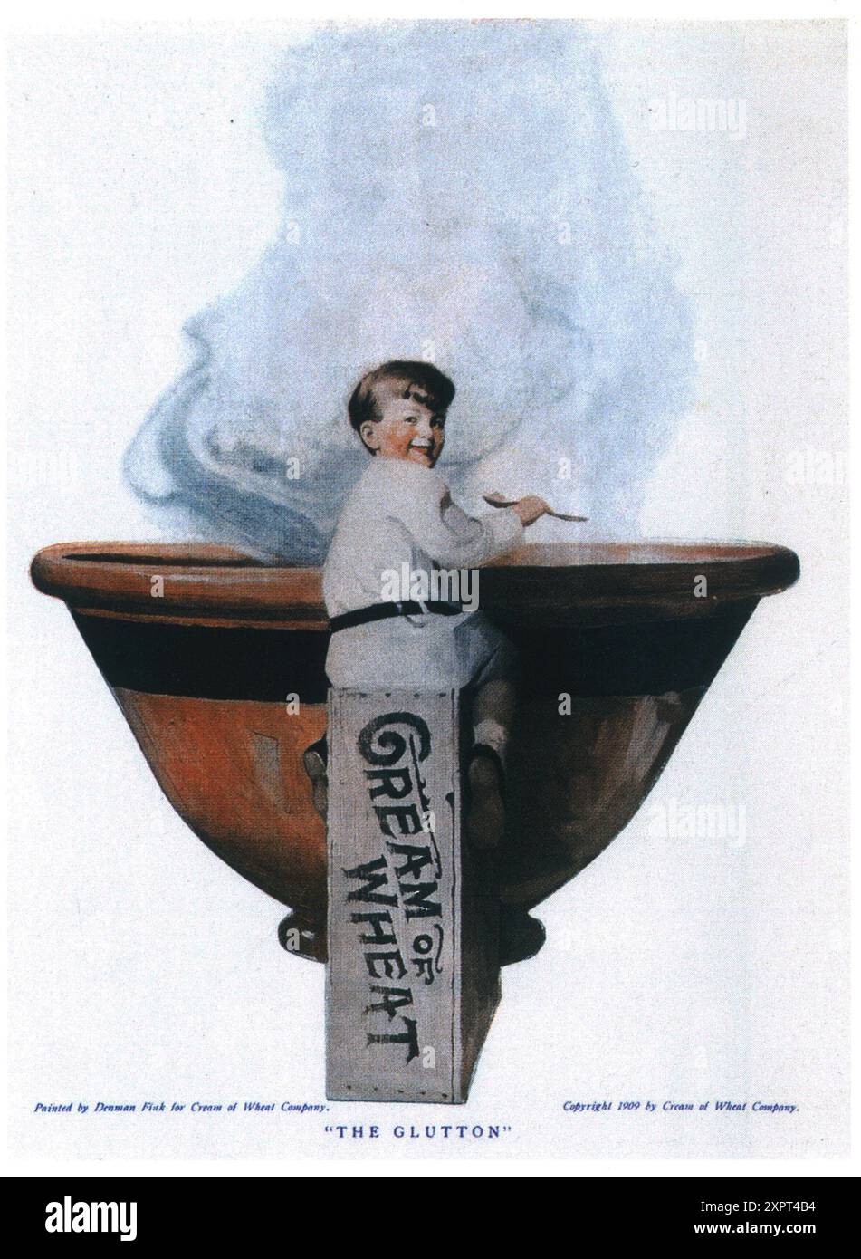 1910 Cream of Wheat ad with Denman Fink art - "The Glutton Stock Photo ...