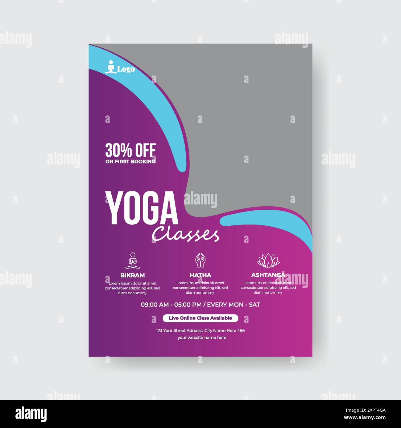 Yoga Studio a4 size vertical print Poster Flyer for Advertisements ...