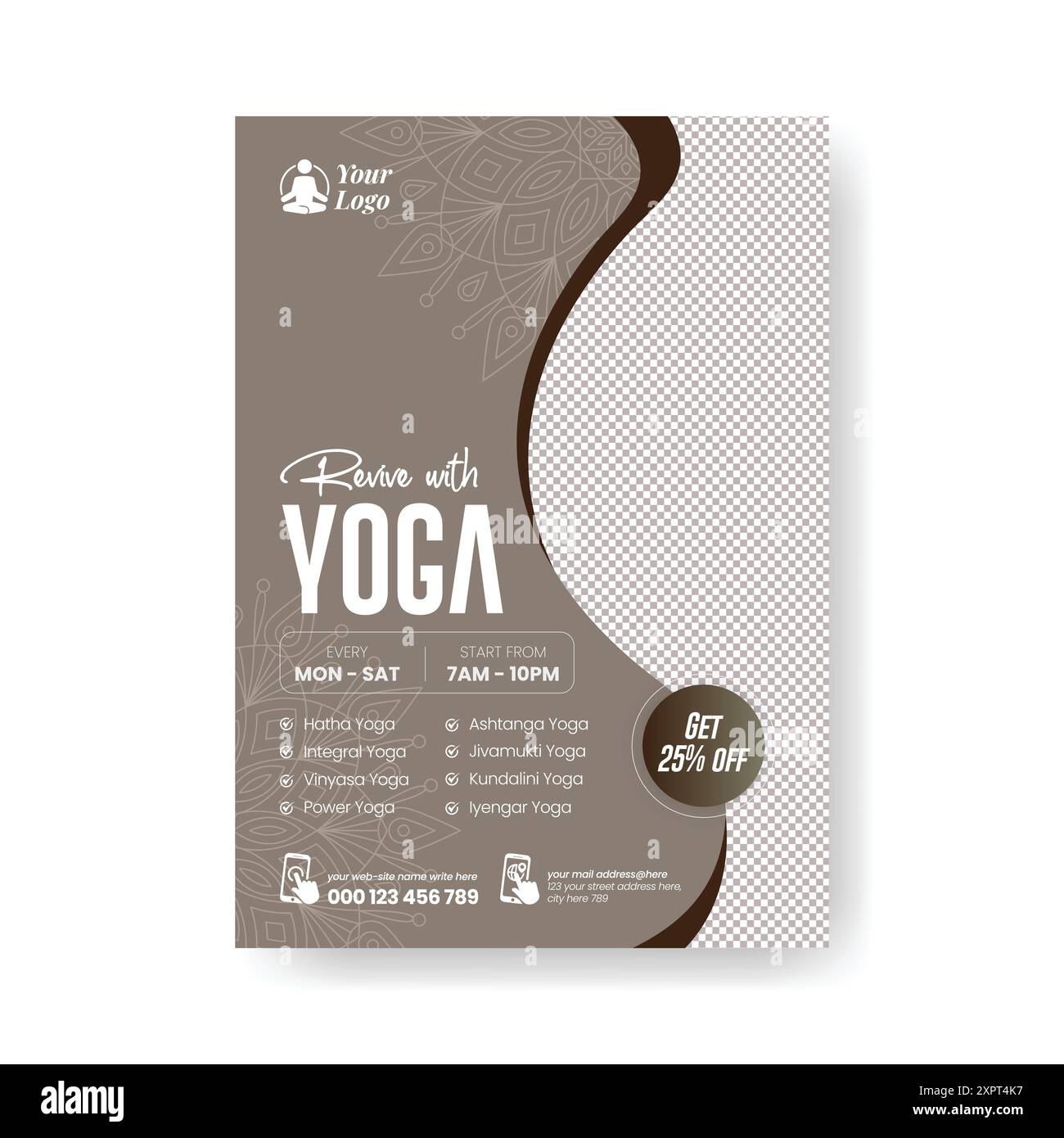 Modern yoga flyer, meditation flyer template design Stock Vector Image ...