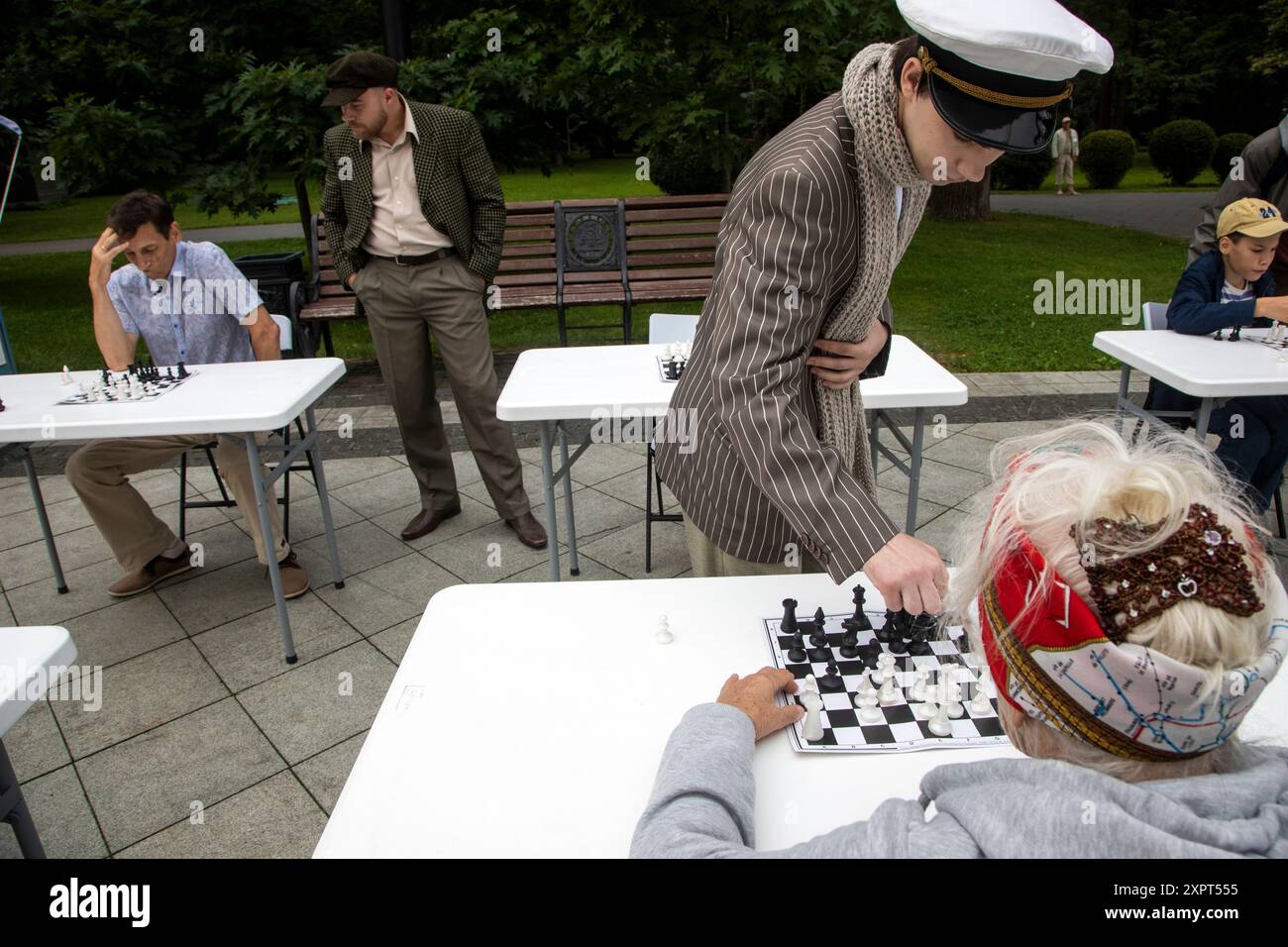 Moscow, Russia. 3rd of August, 2024. A chess player in the image of ...