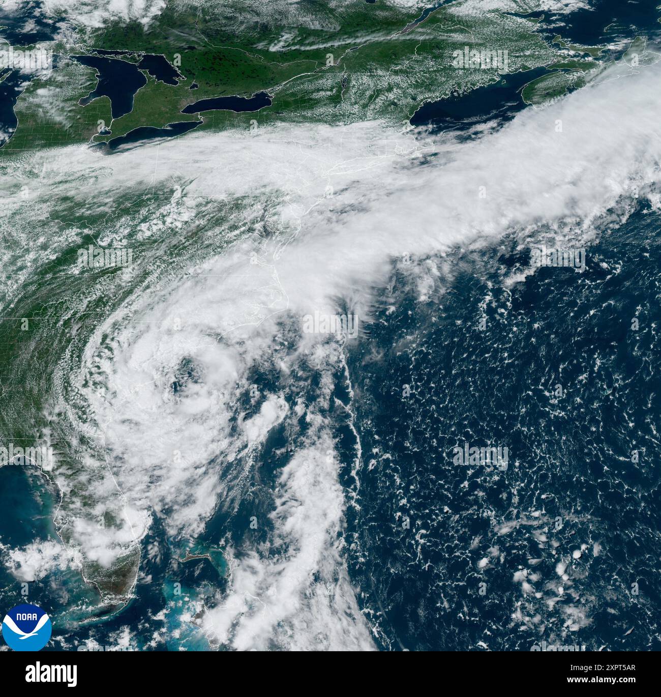 East Coast, USA. 7th Aug, 2024. Tropical Storm Debby pushed bad weather ...