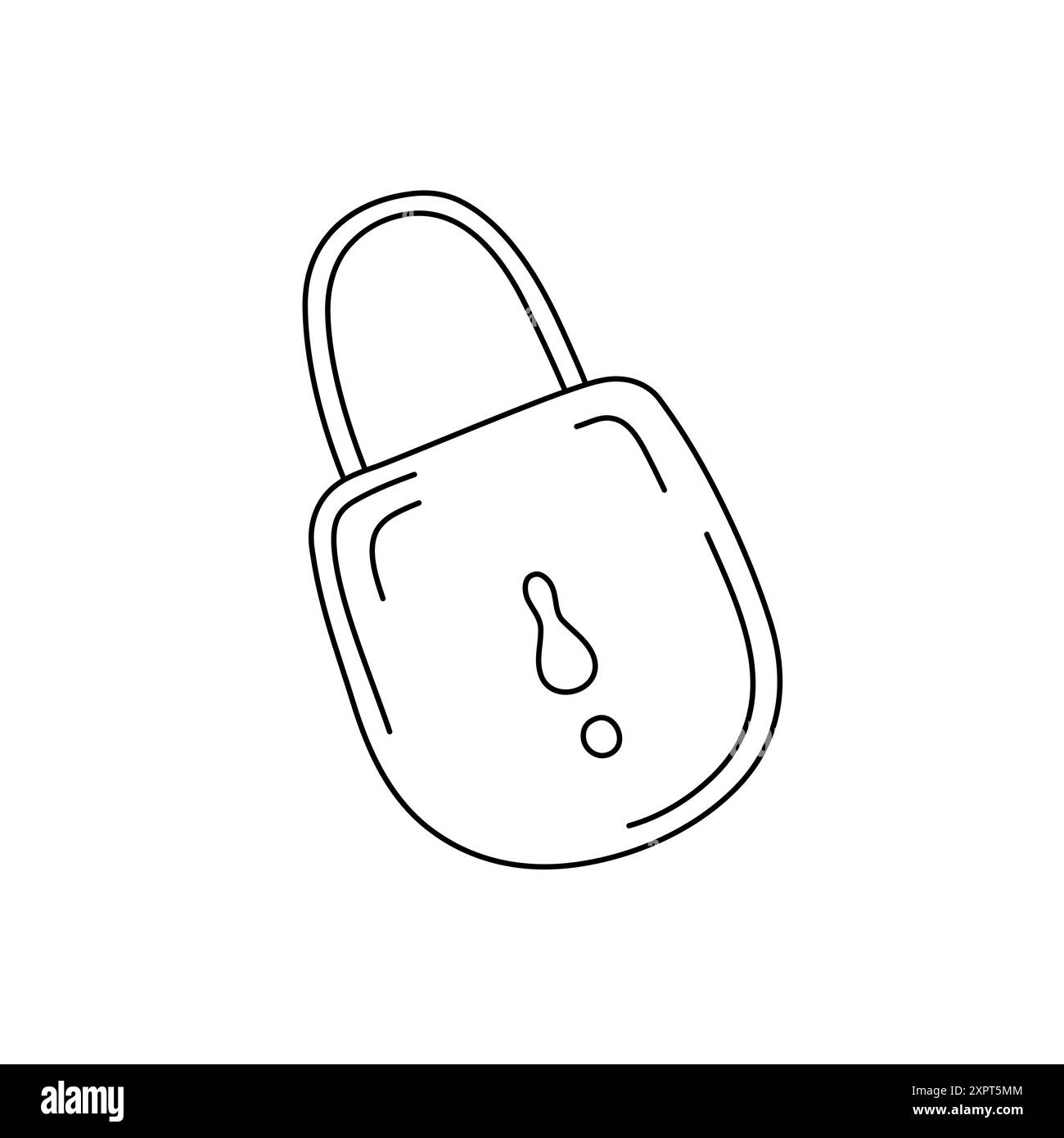 House lock simple outline hand drawn doodle illustration, symbol and ...