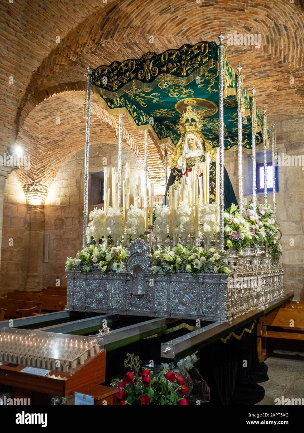 Virgin Mary float of Caceres Holy week Stock Photo - Alamy