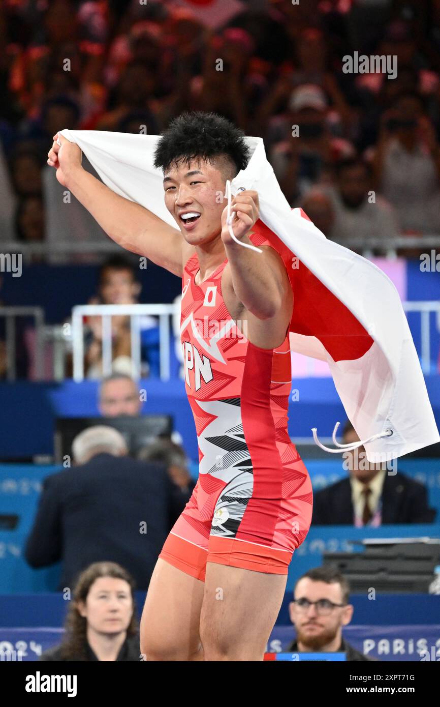 KUSAKA Nao, Japan (JPN) Gold Medal with the Japan Flag, MGR 77kg Final ...