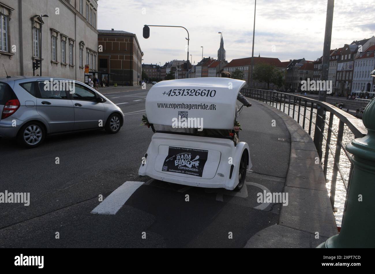 Copenhagen/ DenmarK/ 07 August 2024/Rickshaw transportation in danish ...