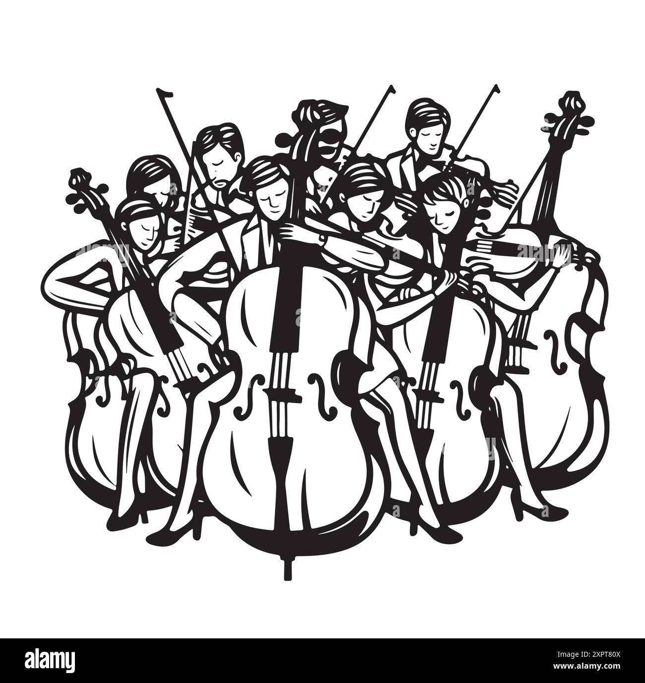 Symphony concert man playing cello Cut Out Stock Images & Pictures - Alamy