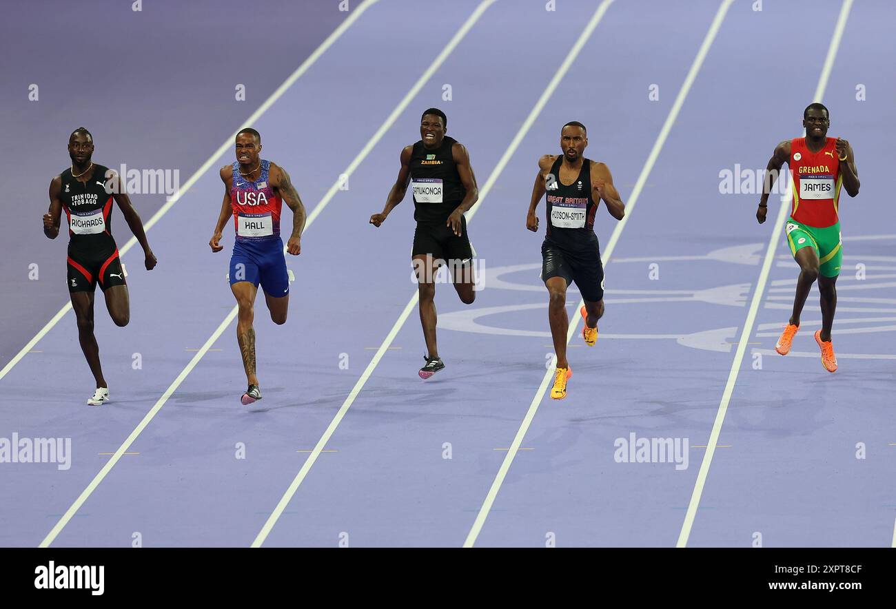 Paris, France. 7th Aug, 2024. Quincy Hall of the United States (2nd L ...