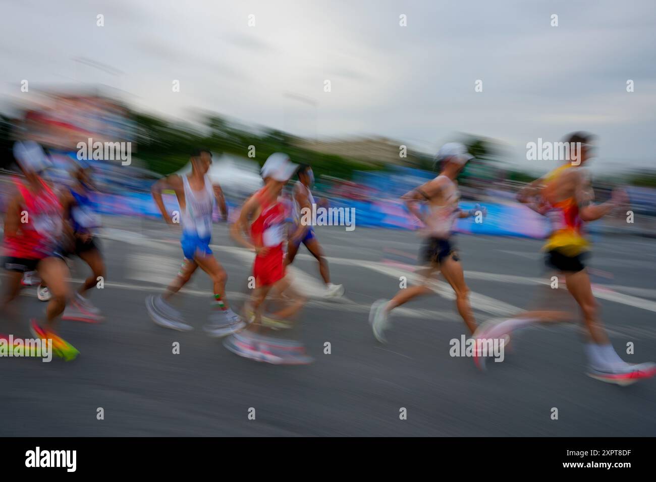 Athletes compete during the marathon race walk relay mixed at the 2024 ...