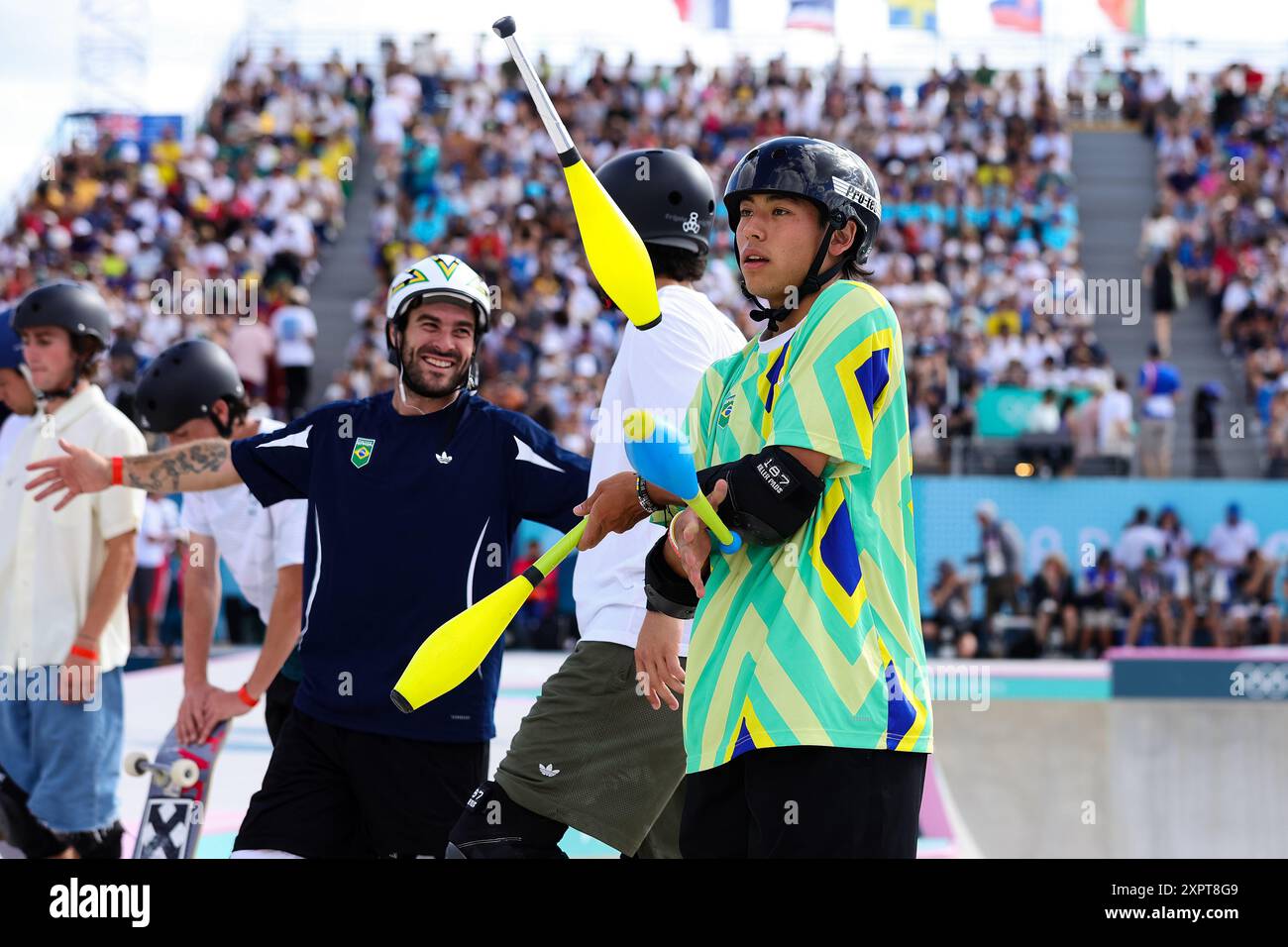 Paris, France, 7 August, 2024. Augusto Akio of Brazil juggles during ...
