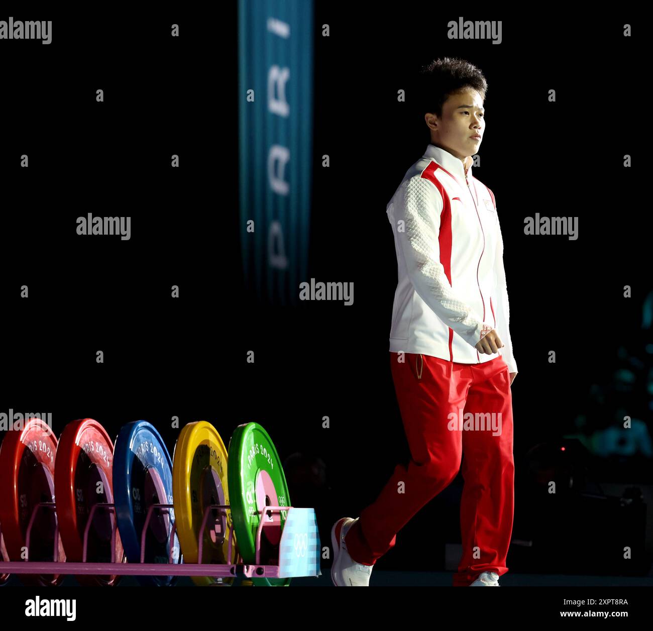 Paris, France. 7th Aug, 2024. Hou Zhihui of China is seen before the ...