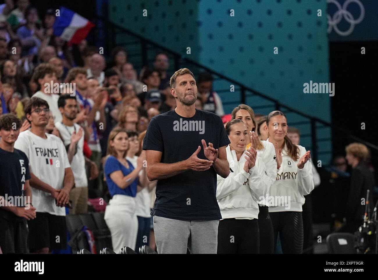 Paris, France. 7th Aug, 2024. German former NBA star Dirk Nowitzki ...