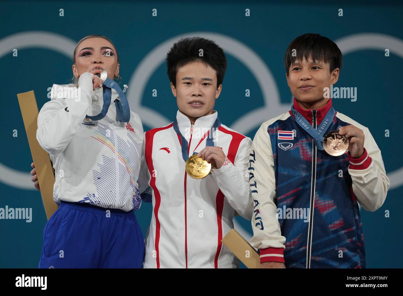 Medalist, from left to right, Michaela Valentina Cambei of Romania ...