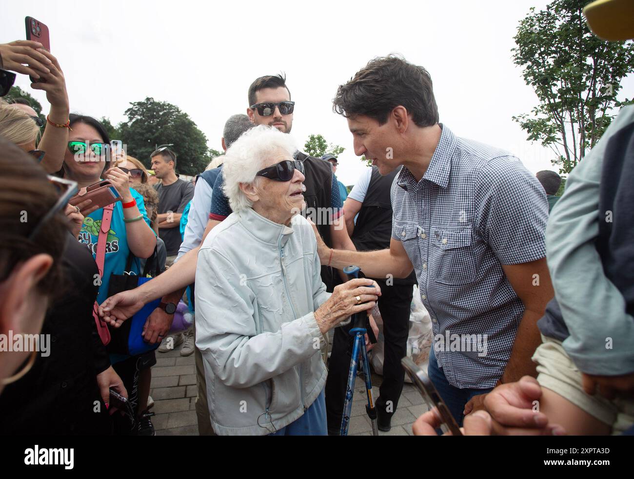 Prime Minister Justin Trudeau mingles with the crowd at the Royal St ...