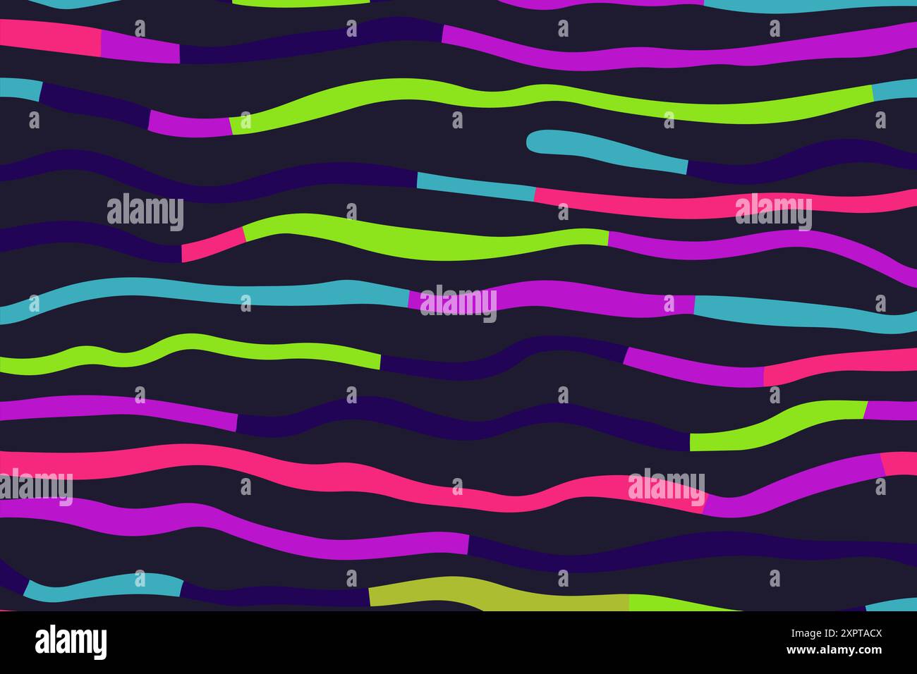 Neon lights road rays seamless pattern. Blue pink bright stripes ...