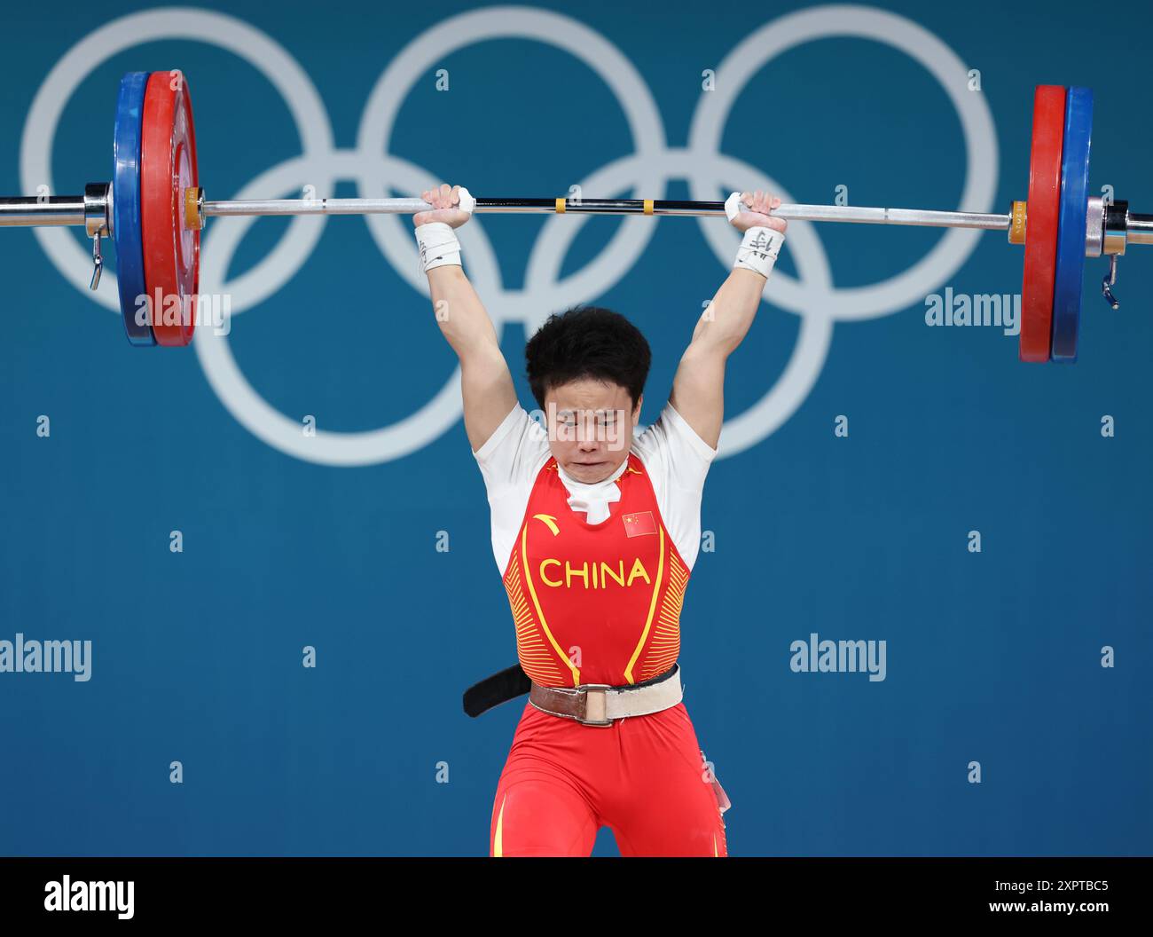 Paris, France. 7th Aug, 2024. Hou Zhihui of China competes during the ...