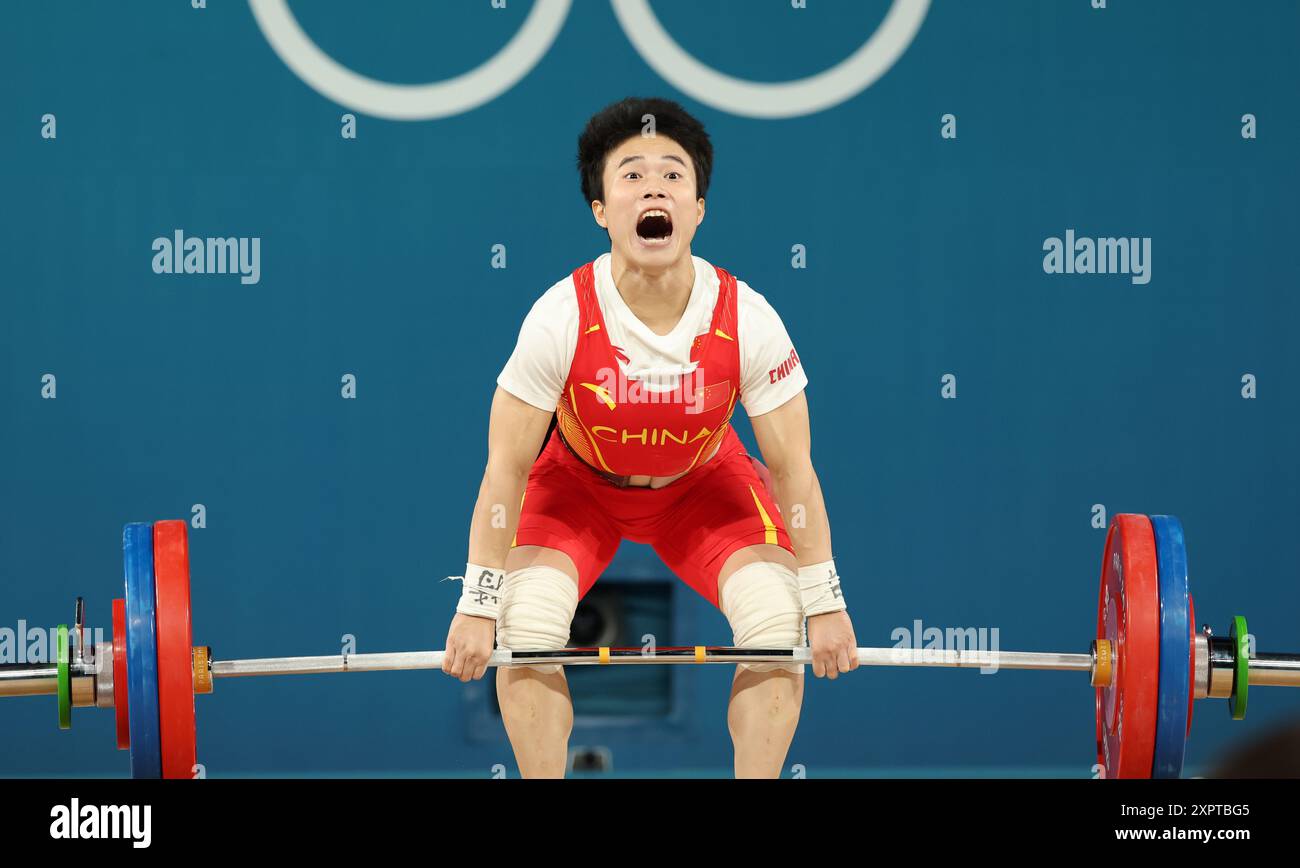 Paris, France. 7th Aug, 2024. Hou Zhihui of China competes during the ...