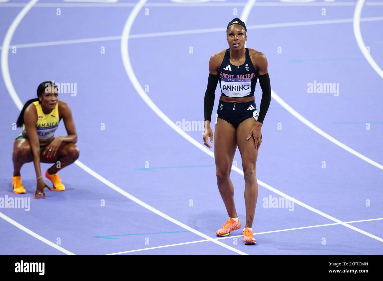 PARIS, FRANCE. 7th Aug, 2024. Amber Anning of Team Great Britain reacts ...