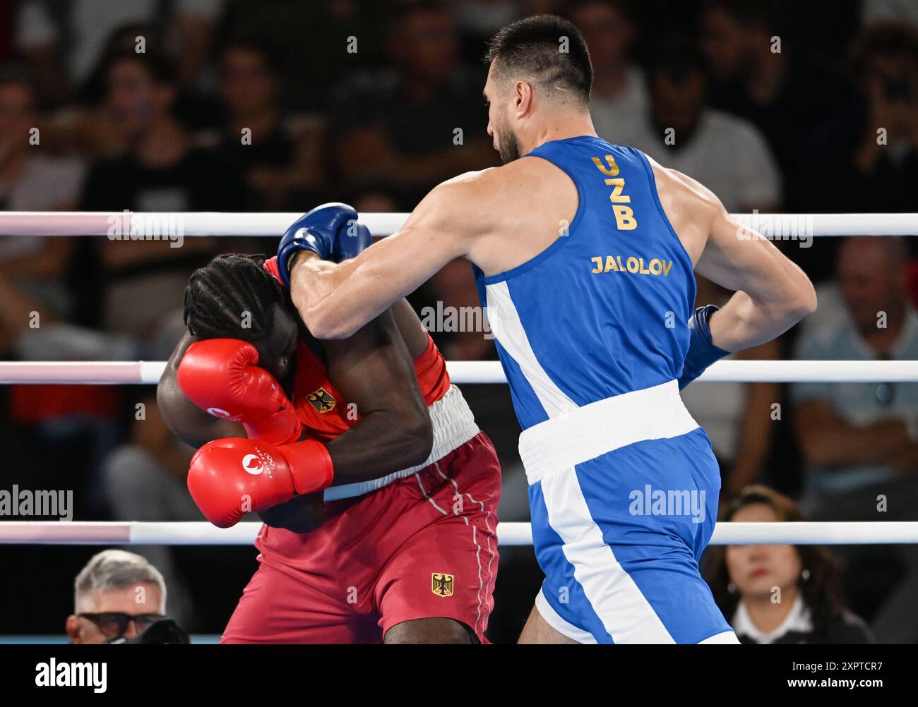 Paris, France. 07th Aug, 2024. Olympia, Paris 2024, men, 92kg, semi ...