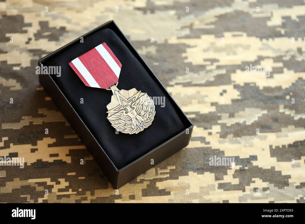KYIV, UKRAINE - JULY 10, 2024 US Defense Meritorious Service medal ...