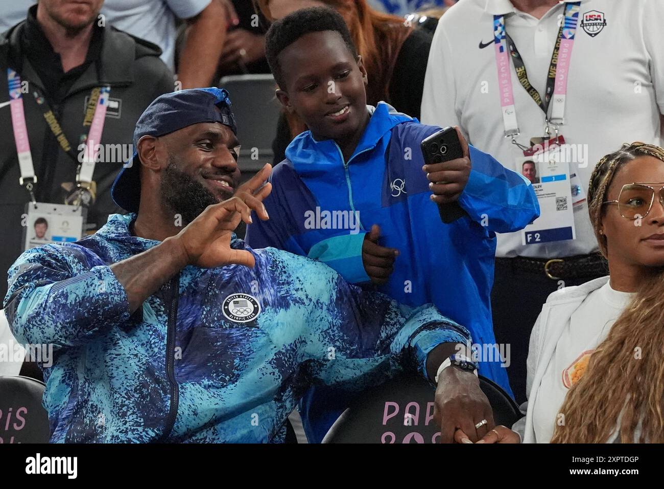 Paris, France. 07th Aug, 2024. Team USA men's basketball player LeBron ...