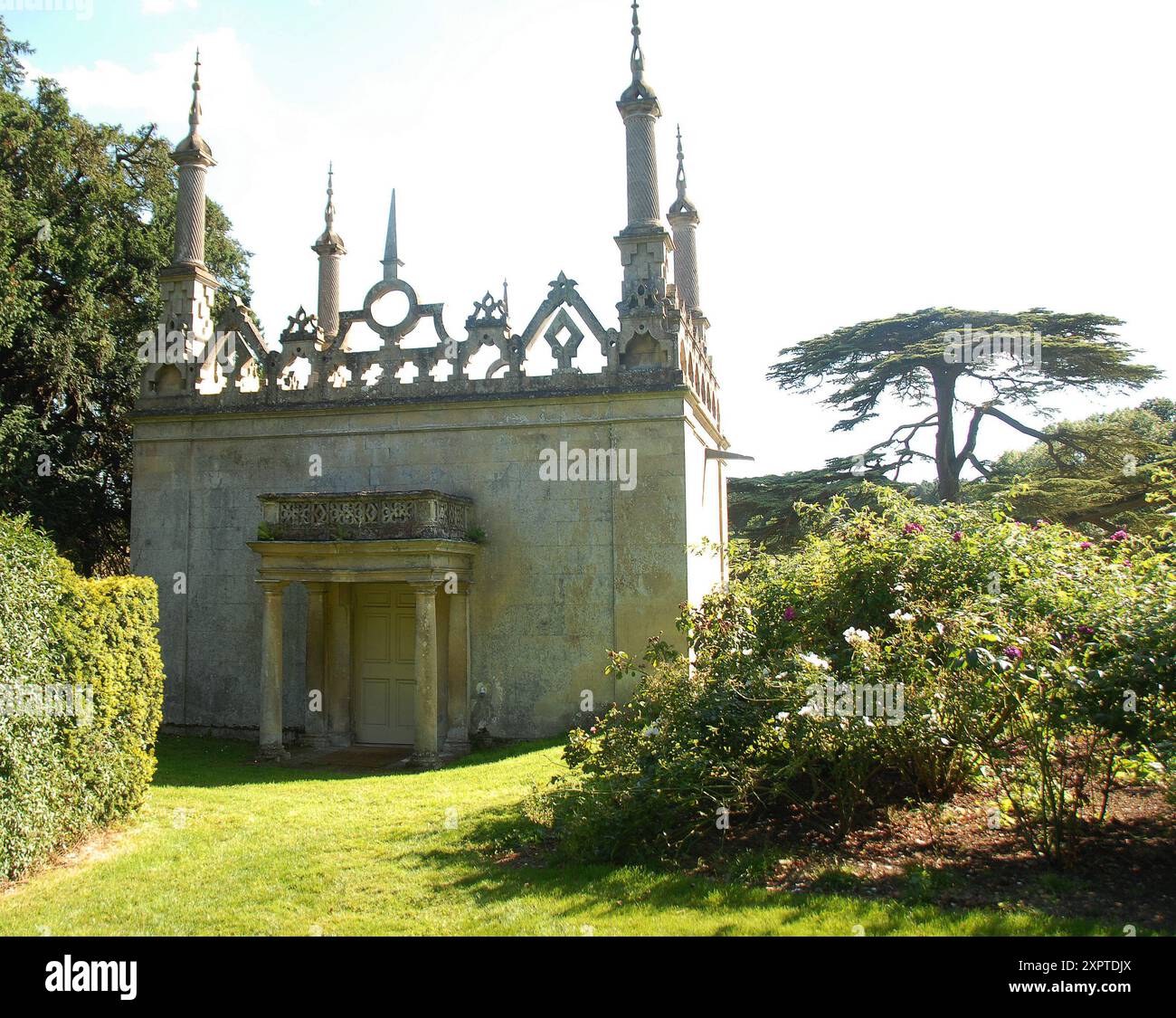 The rear of Capability Brown's Summer Pavilion in Burghley House ...