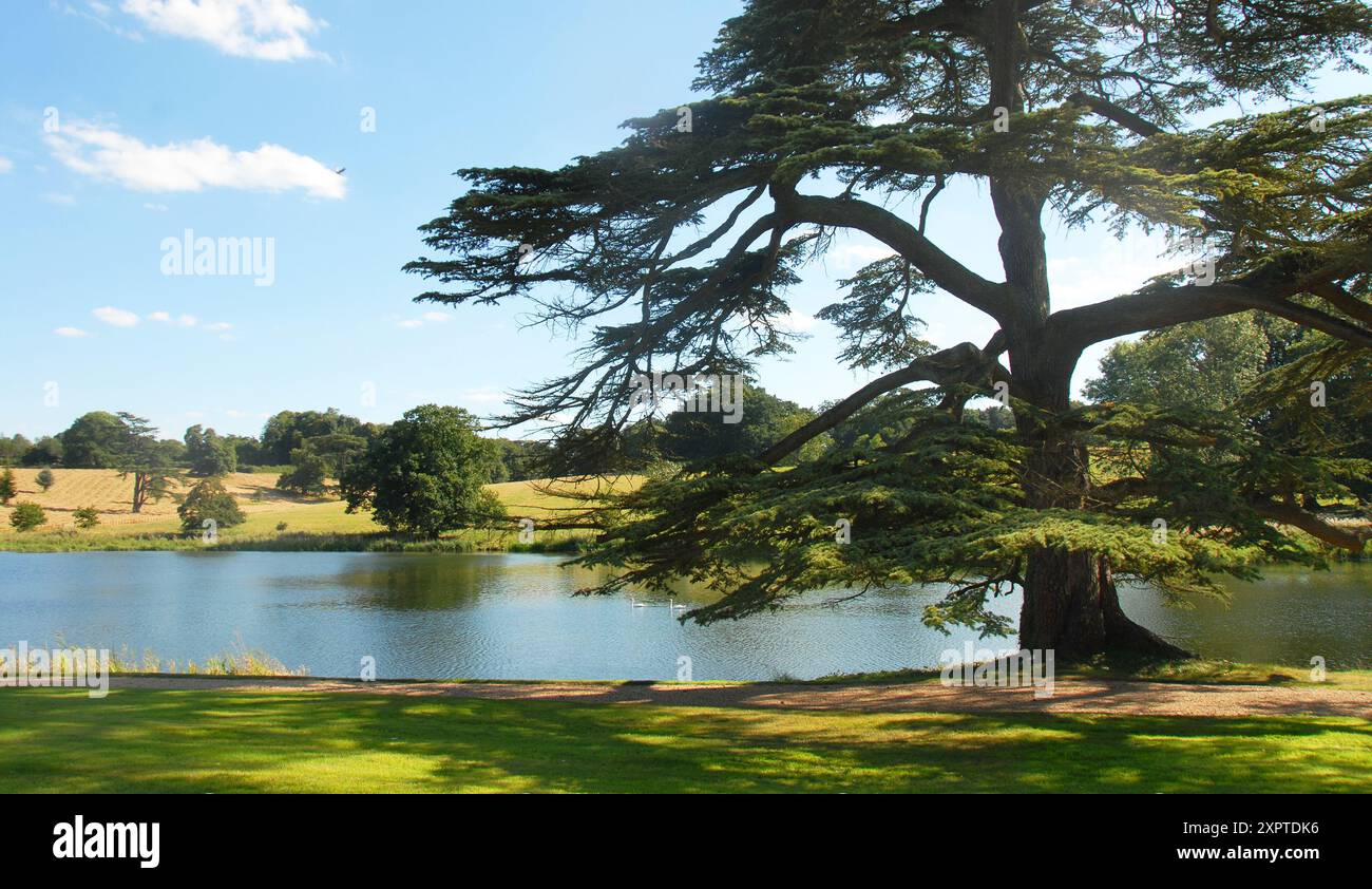 Capability Brown's lake in Burghley Park Stock Photo - Alamy