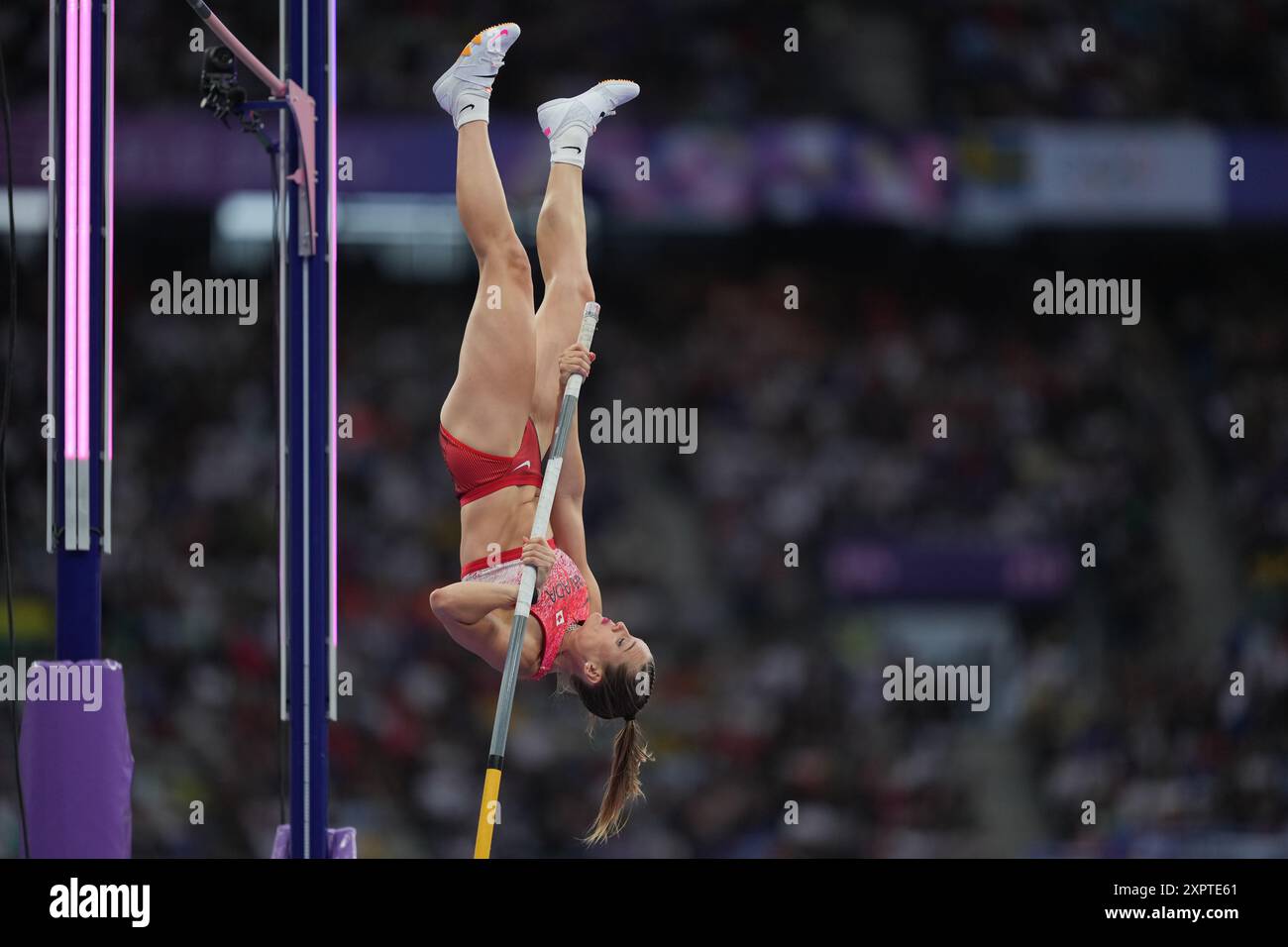 Saint Denis, France. 07th Aug, 2024. Alysha Newman, of Canada, competes ...